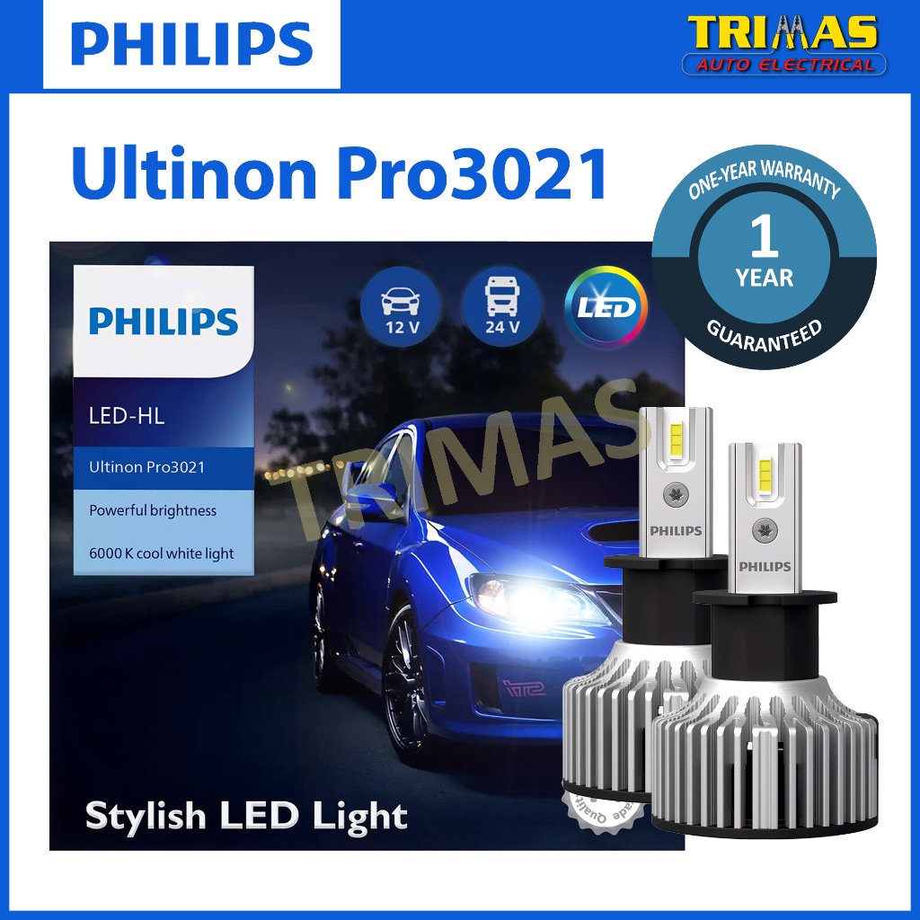 Philips Ultinon Essential LED Pro3021 H1 H4 H7 HB3 HB4 HIR2 H8 H11 H16 H3 Headlight Bulb Fog ...