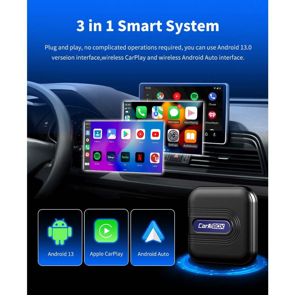 Car Ai Box | 4GB RAM + 64GB ROM | WIRELESS Carplay / Android Auto ...