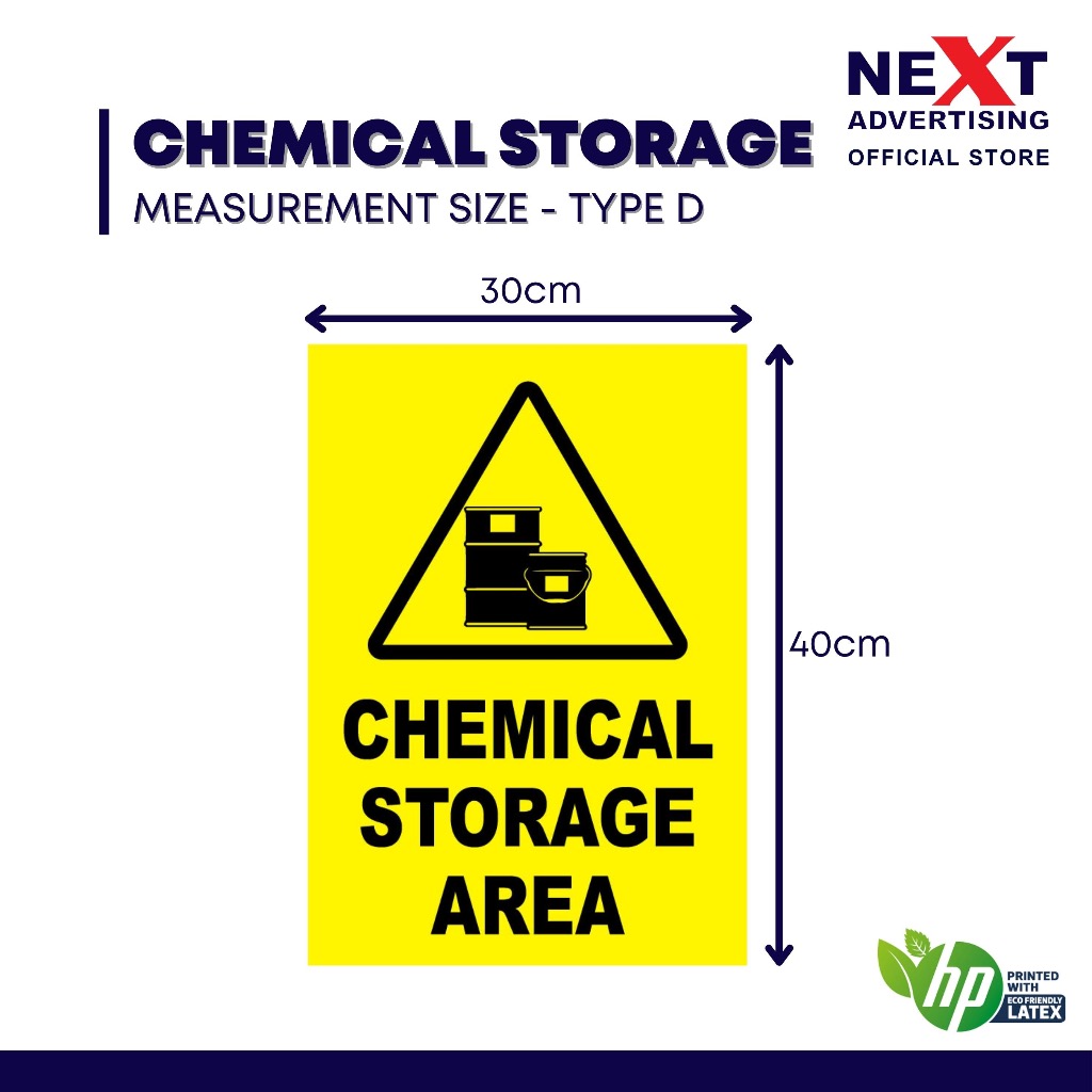Danger Chemical Storage Area Warning Signage | Sticker or Sticker on ...