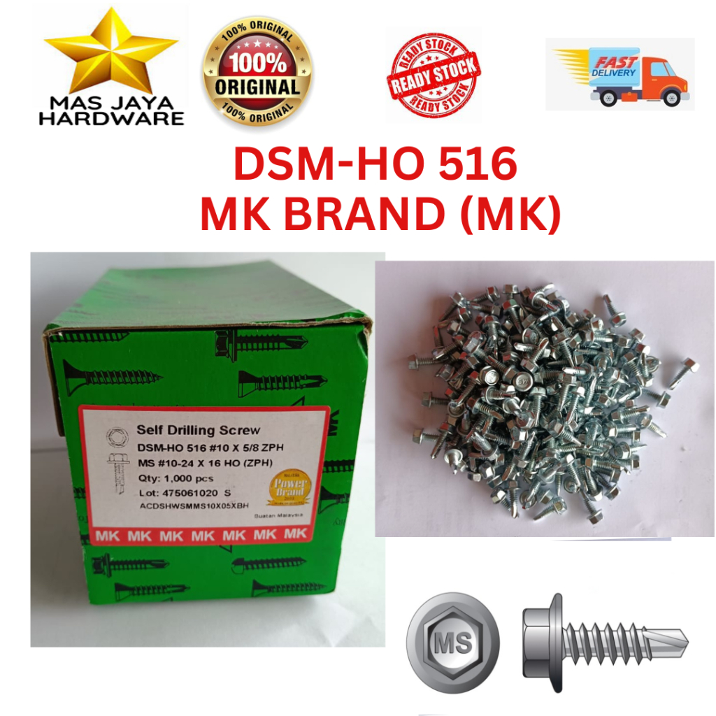 500 /1000PCS 516 / MK516 / NB516 DSM-HO #10X5/8 ZPH SELF DRILLING SCREW ...