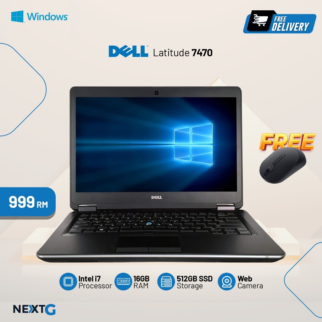 Dell Latitude E7470 Laptop - Intel Core i7/ 16GB RAM 512GB SSD/ Finger ...
