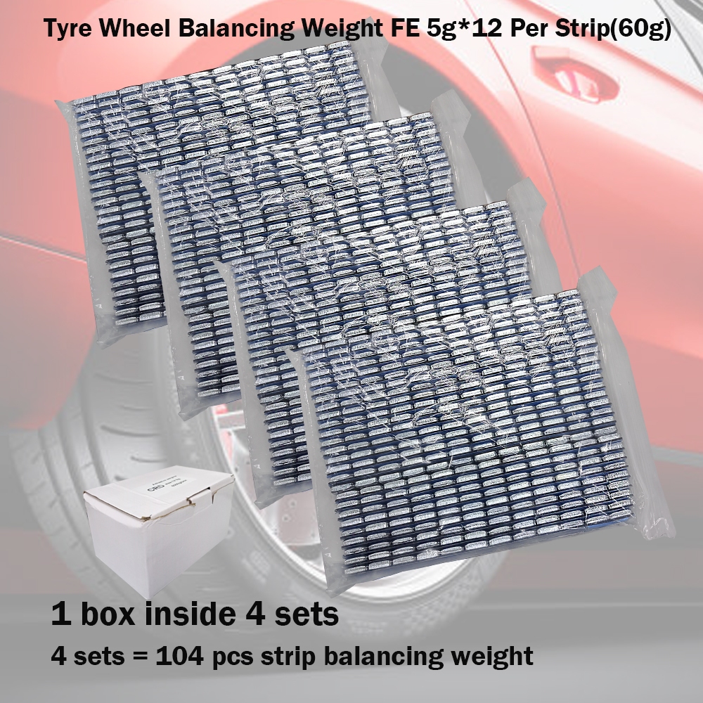 1 box (104 pcs strip) CRD Self Adhesive Tyre Wheel Balancing Weight FE ...