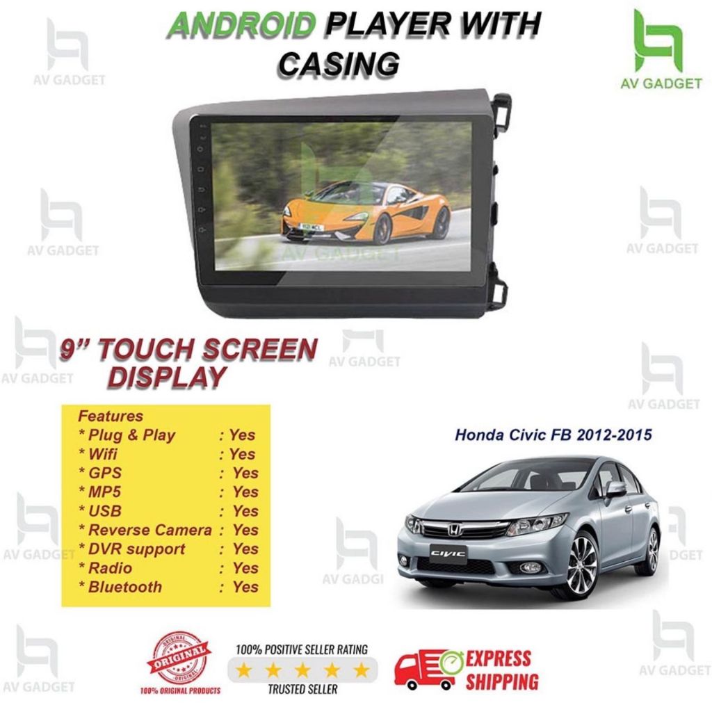 [Free Reverse Camera] Honda Civic FB 2012-2015 Lenco 9" IPS Car Android Player Plug & Play ...