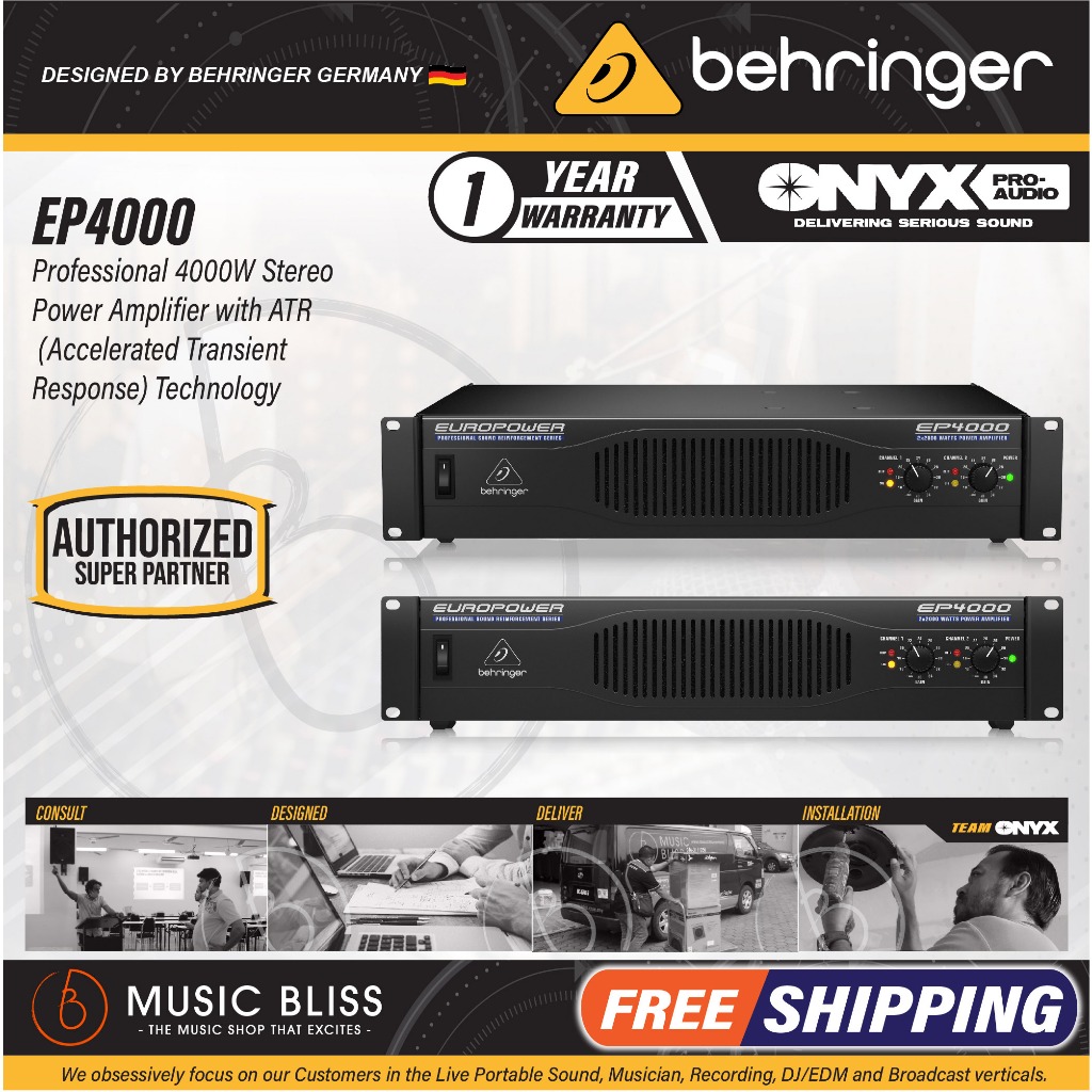 Behringer Europower EP4000 2-channel Power Amplifier (EP-4000 / EP 4000 ...