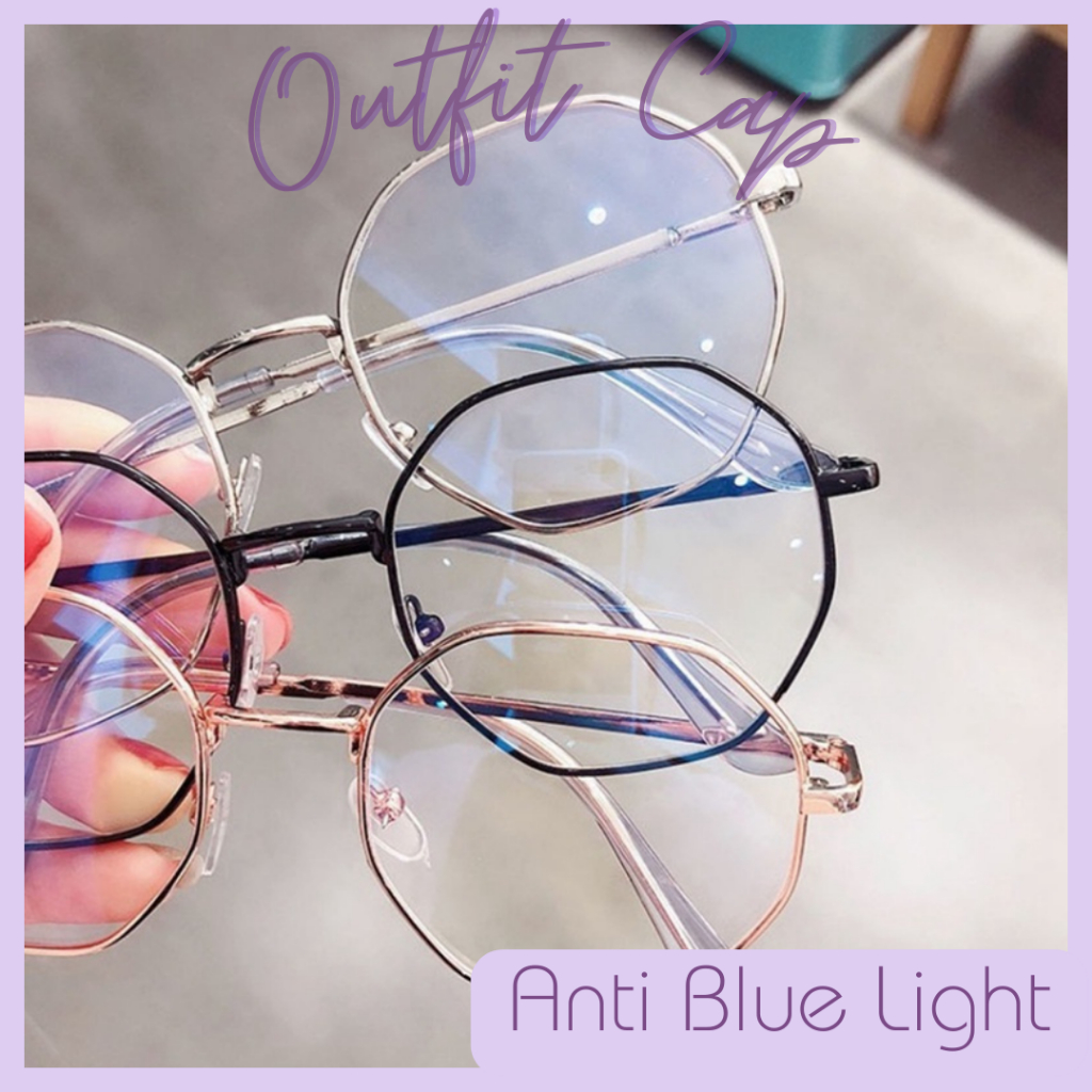 Fashion Outfit Octagon Spek Spec Korean Anti blue light Glass ...