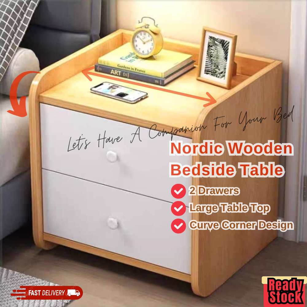 HOMEPLUS Multifunction Bedside Table Shelf Simple Modern Style With ...