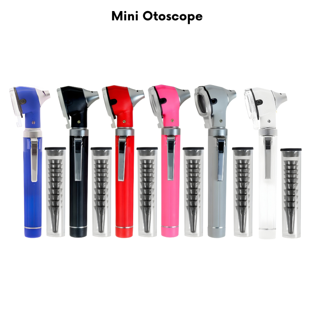 Fiber Optic Mini Otoscope Set Pocket Size Medical Diagnostic ENT ...