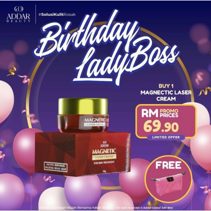 MAGNETIC LASER CREAM ADDAR BEAUTY ORIGINAL DARI HQ | Shopee Malaysia