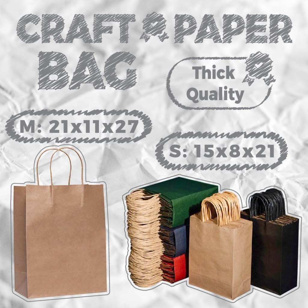 🔥CHEAPEST in SHOPEE🔥 Plain Colour Multifunction Kraf Paper Bag/ Retails ...