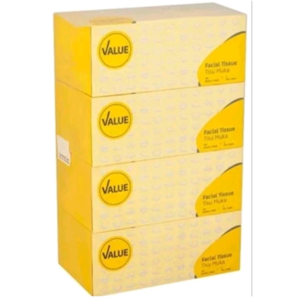VALUE Facial Tissue 2 Ply 70 Sheets x 4 Boxes/Tisu Muka. | Shopee Malaysia