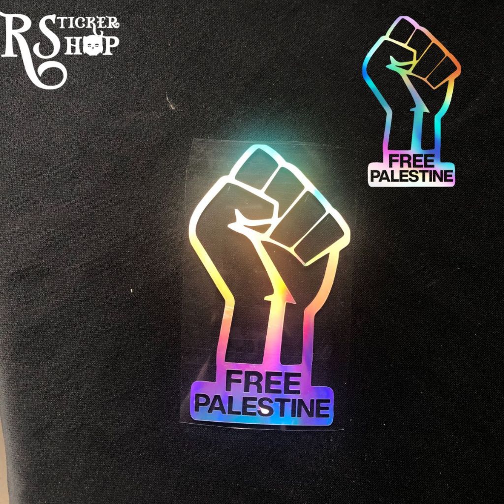 Rainbow Effect Color Free Palestine Decal Car Sticker / RS 9193 ...