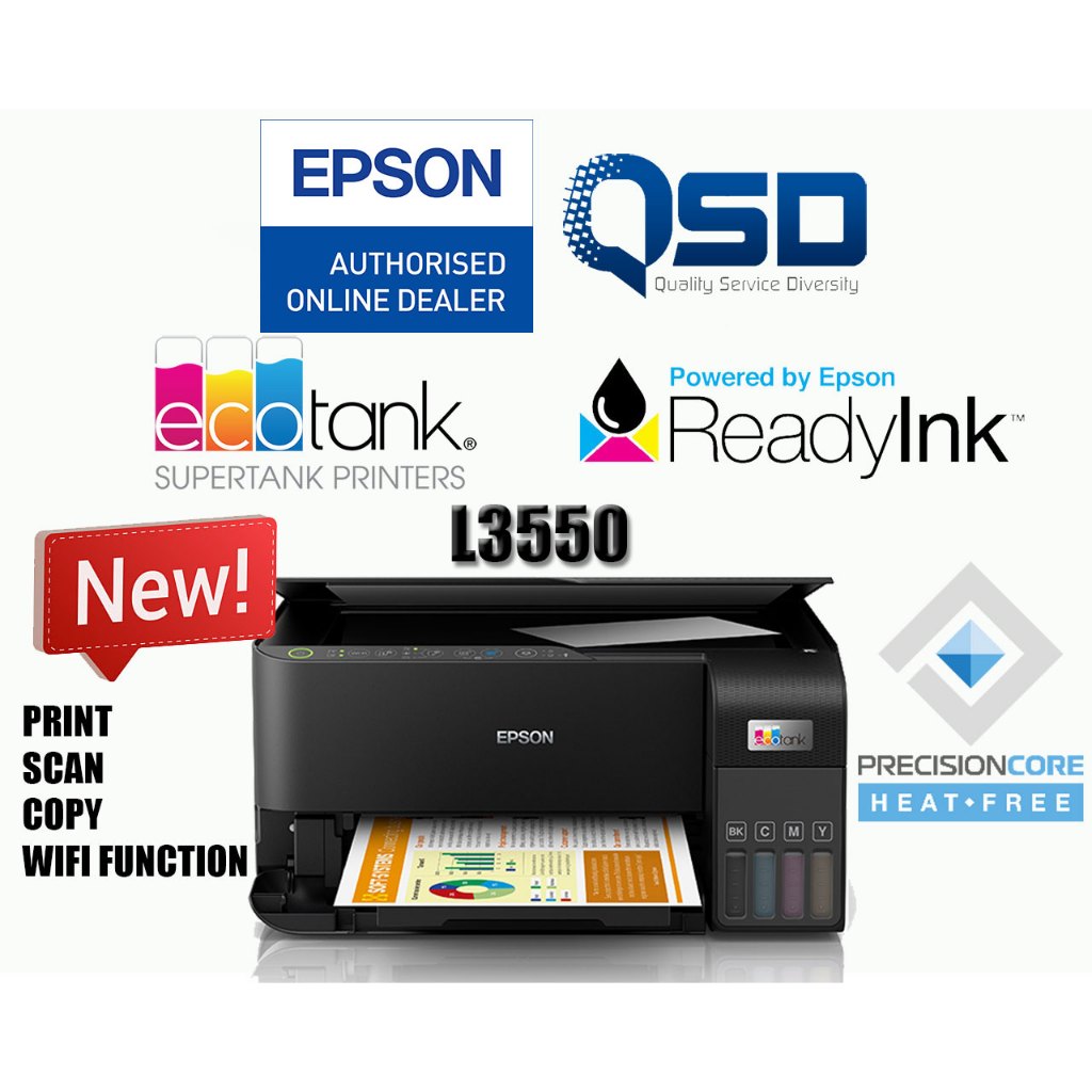 Epson EcoTank L3550 A4 All-in-One Ink Tank Printer & WIFI | Shopee Malaysia