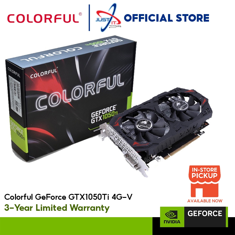 COLORFUL GEFORCE GTX1050 TI 4G-V 4GB DDR5 128BIT Graphics Card | Shopee ...