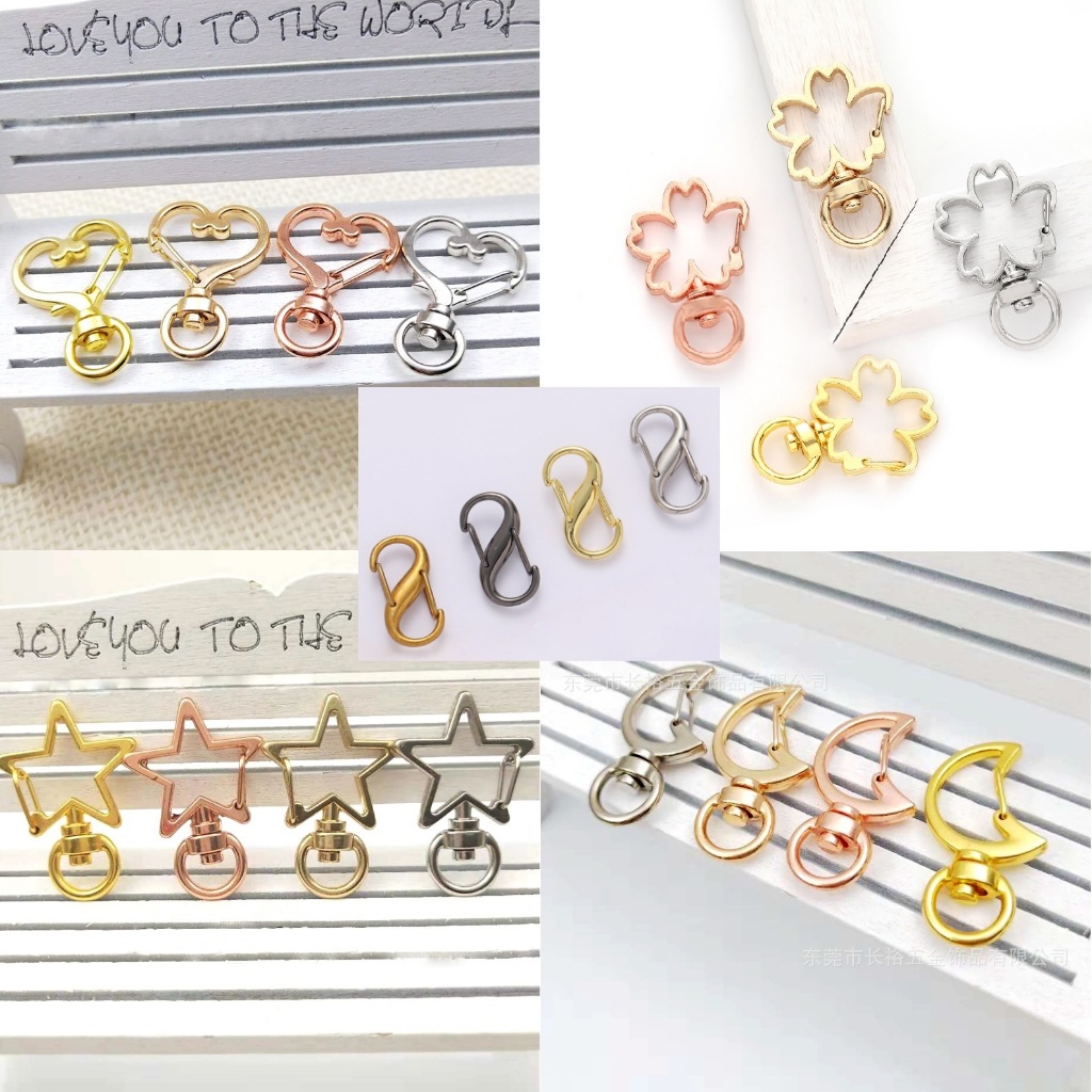 Keychain Lobster Clasp DIY Keyring Star / Moon / Love / Sakura / S ...