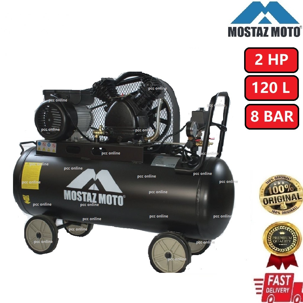 Mostaz MSAC120-2.0 Air Compressor|Compressor Angin|Pam Angin 2HP 120L ...
