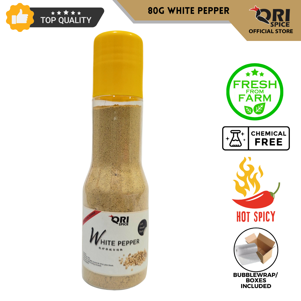 80g PREMIUM Sarawak White Pepper Powder Bottle Shaker / Serbuk Lada ...