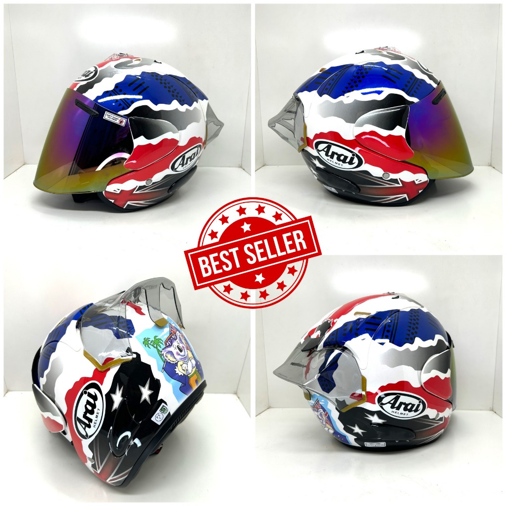 Doohan Ram4 Open Face Helmet Free Spoiler Free Visor Rainbow | Shopee ...