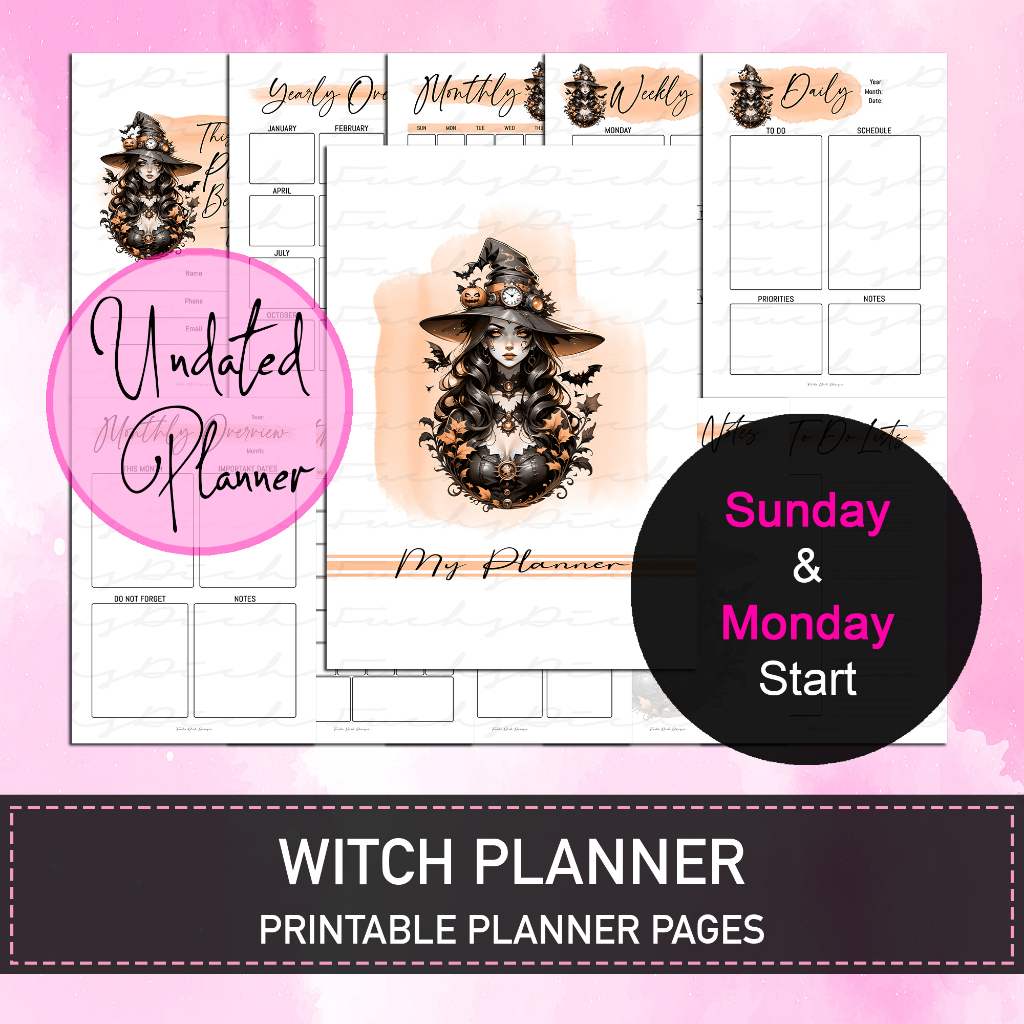 FuchsDich Printable Witch Planner 8 | Minimalist Planner | PDF file ...