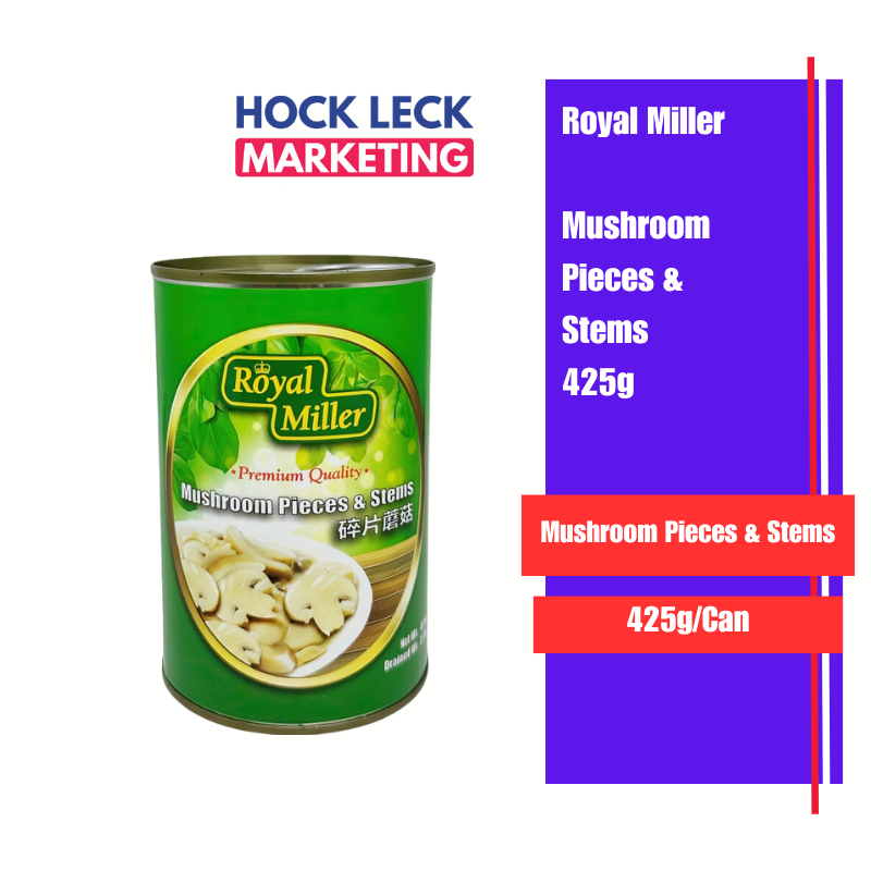 Royal Miller Button Mushroom Pieces and Stem 425g | Shopee Malaysia