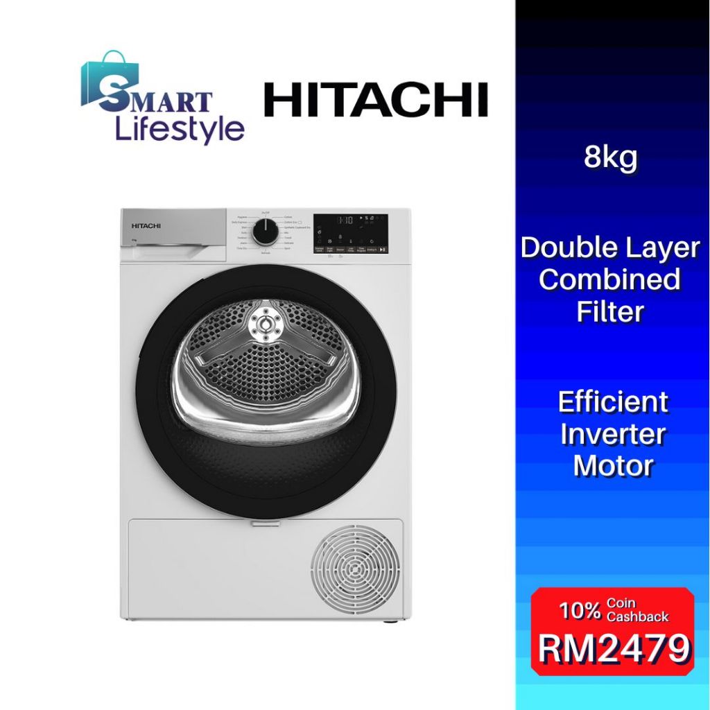 Hitachi Condenser Tumble Dryer TD-80YFE | Shopee Malaysia