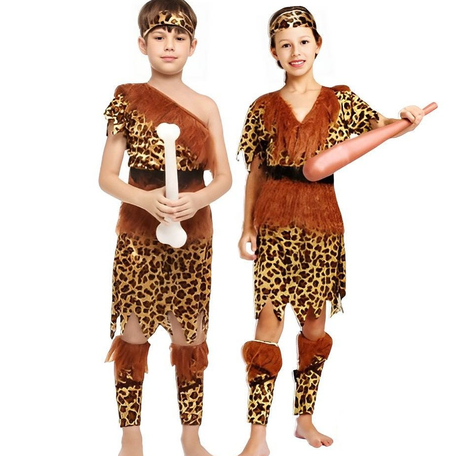 💥Malaysia Ready Stock💥Kids Child Caveman Costume for Boys Girls Caveboy ...