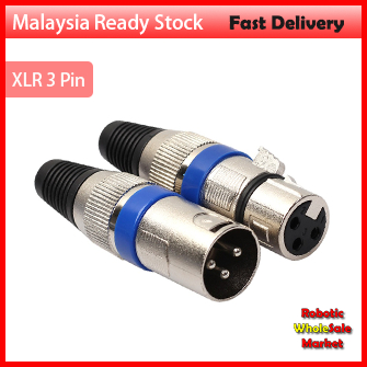 XLR 3 Pin Female Male MIC Jack Plug Audio Microphone Cable Connector | Shopee Malaysia