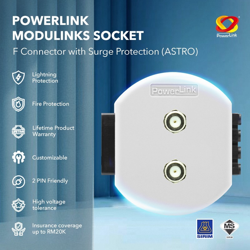 Powerlink Official Modulinks socket Acc -F CONNECTOR WITH SURGE ...