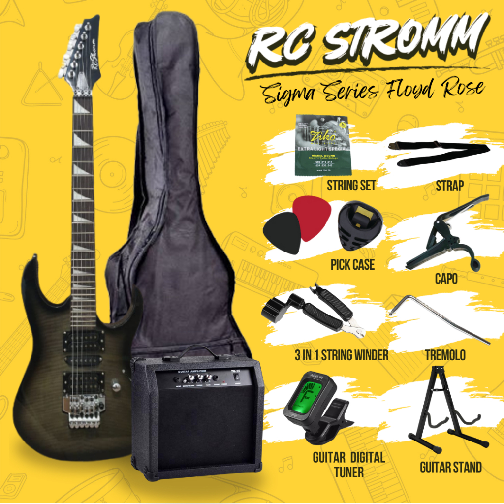 SIGMA Series Floyd Rose Electric Guitar with Tremolo (RCStromm / KG-21 ...