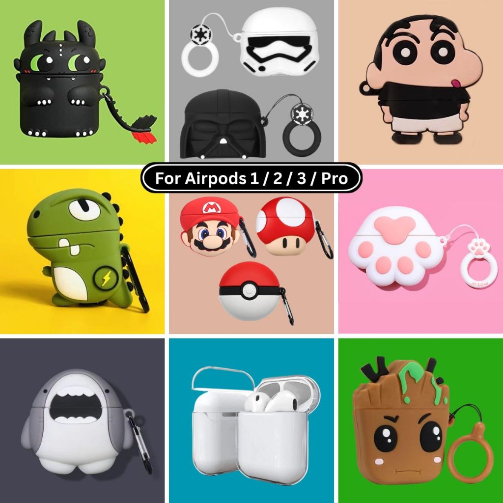 Airpod 1/2/3 & Pro Cartoon Casing Cover | Airpods Casing Cover Silicone ...