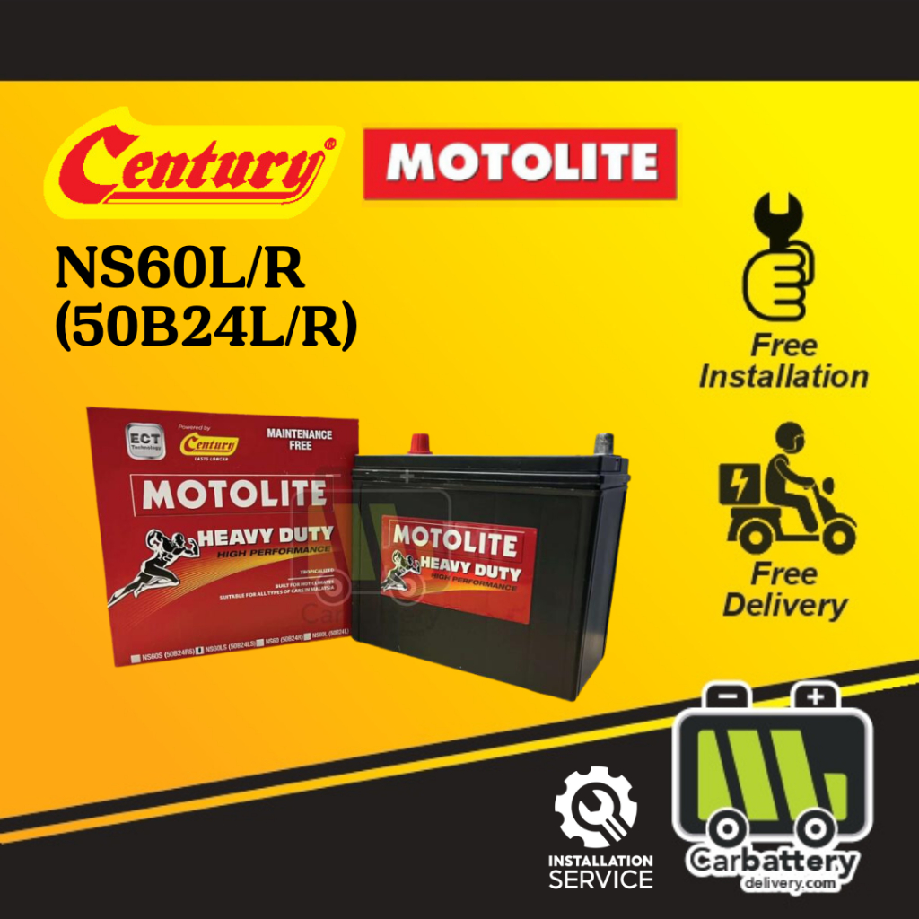 [Installation Provided] Century Motolite NS60 NS60L /R 50B24L /R Car Battery Bateri Kereta ...