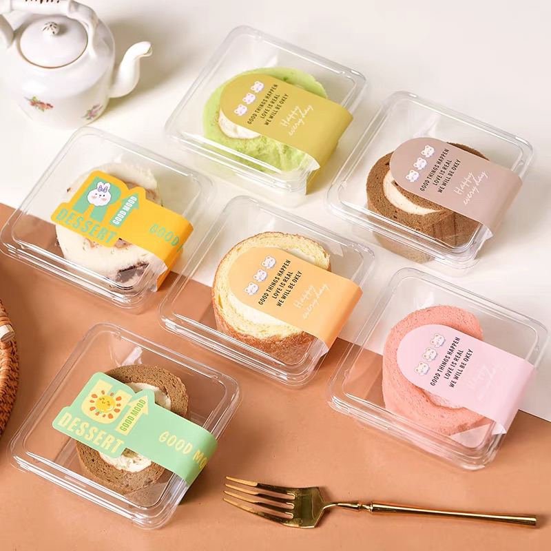 Square Swiss Roll Slide Cake Packing blBox with lid Cake packaging box ...