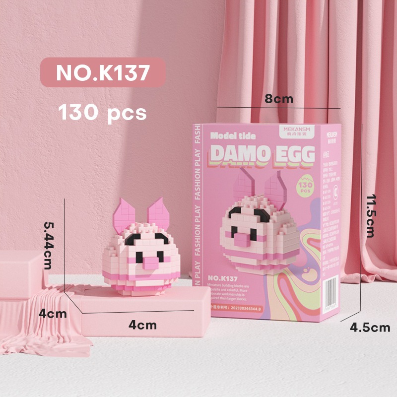 🇲🇾DIY Mini Damo Egg Building Block Brick Cartoon Toys Gift 达摩蛋微颗粒积木 摆件玩具礼物Puzzle Connection ...