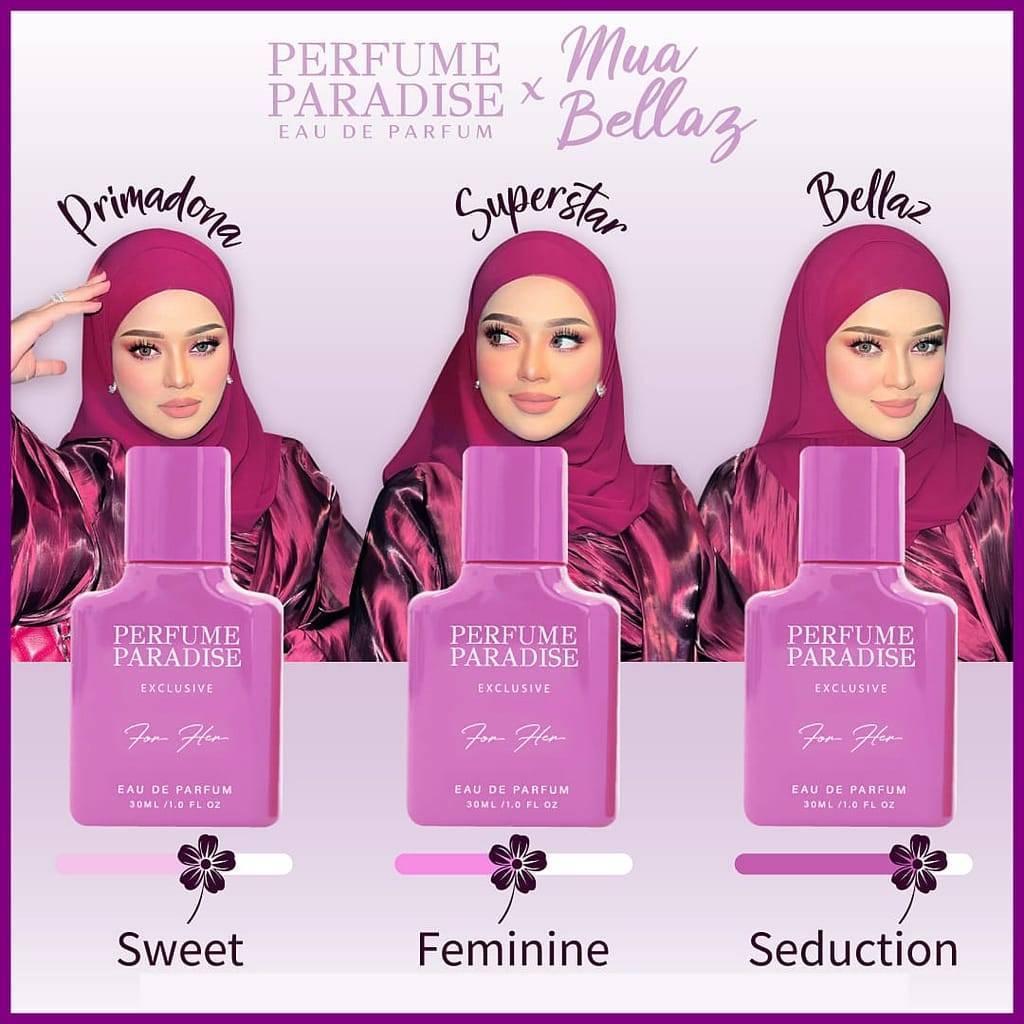 NEW!! PARADISE PERFUME MUA BELLAZ (30ML) -YA TABTAB -Superstar ...