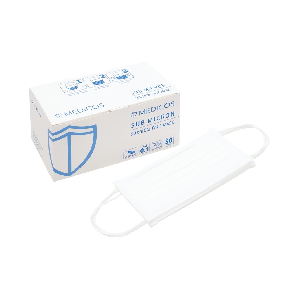 MEDICOS Ultra Soft 4 Ply Sub Micron Surgical Face Mask - Cotton Candy ...