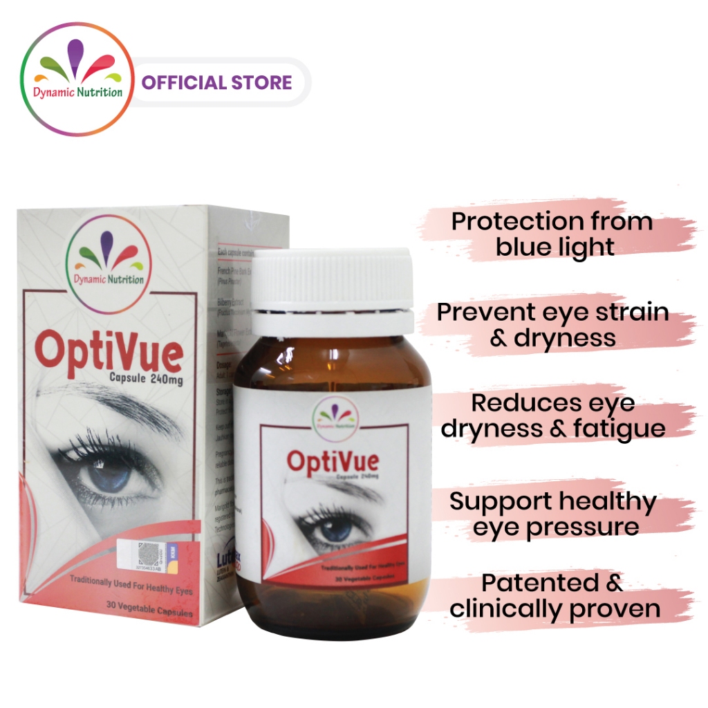 Optivue (30 Capsules) - Lutein Zeaxanthin Bilberry & French Pine Bark ...