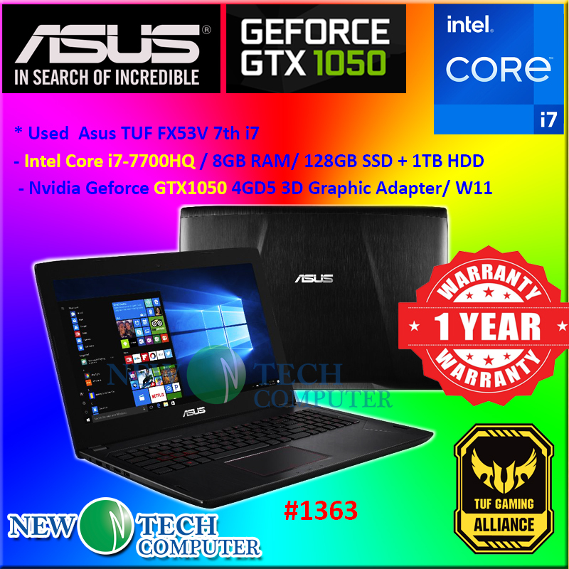 *Used / Second Hand / Recon Asus TUF GAMING LAPTOP FX53V 7TH I7 8GB ...