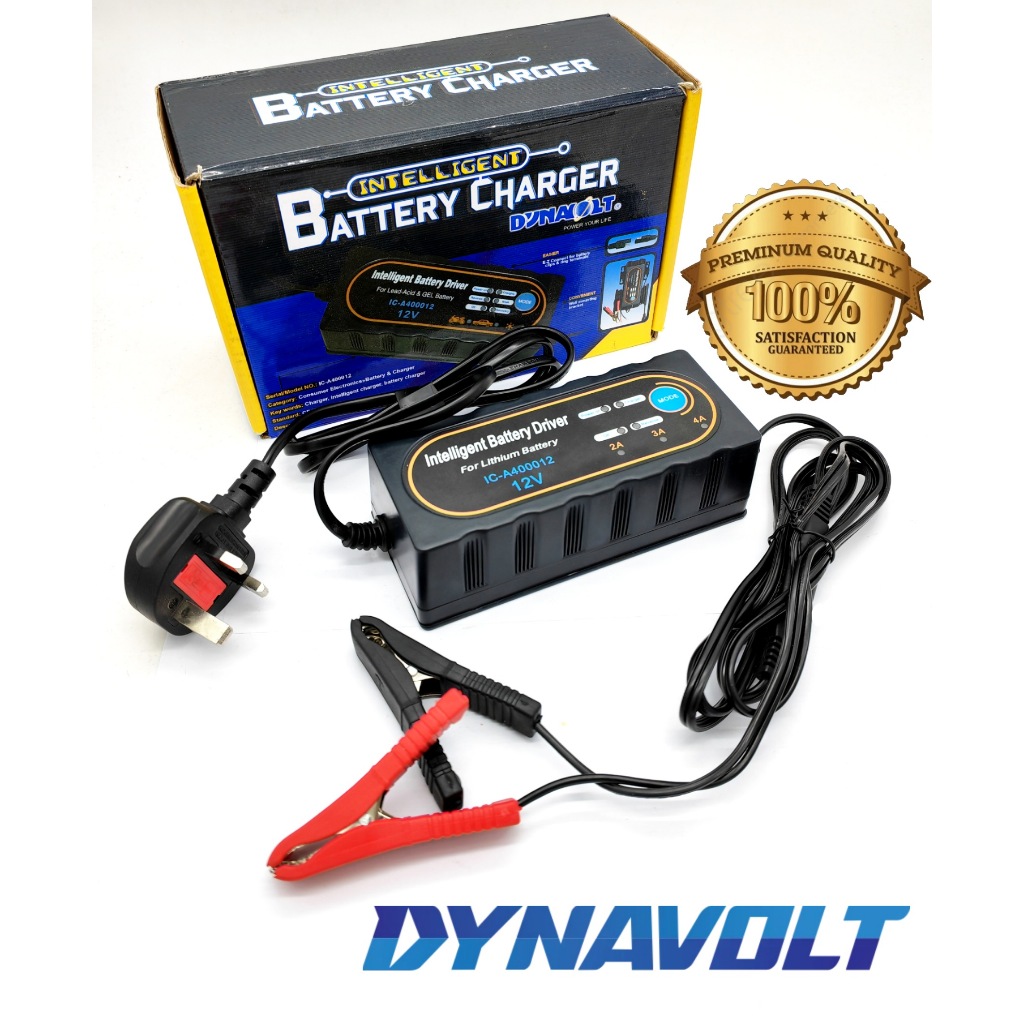 Battery Charger 12V DYNAVOLT Lithium Nano Gel Lead Acid Bateri Autocut ...