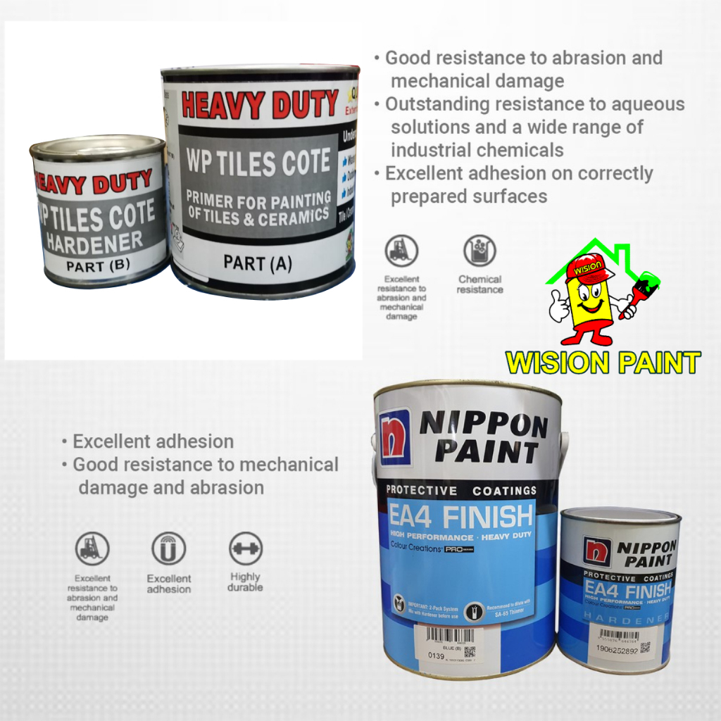 FULL SET NIPPON EA4 ( 5L WP TILES COTE + 5L NIPPON EA4 EPOXY ) FOR ...