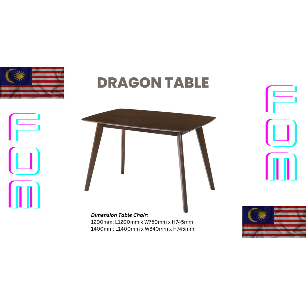DRAGON DINING TABLE, SOLID WOOD DINING TABLE, 1200MM DINING TABLE ...