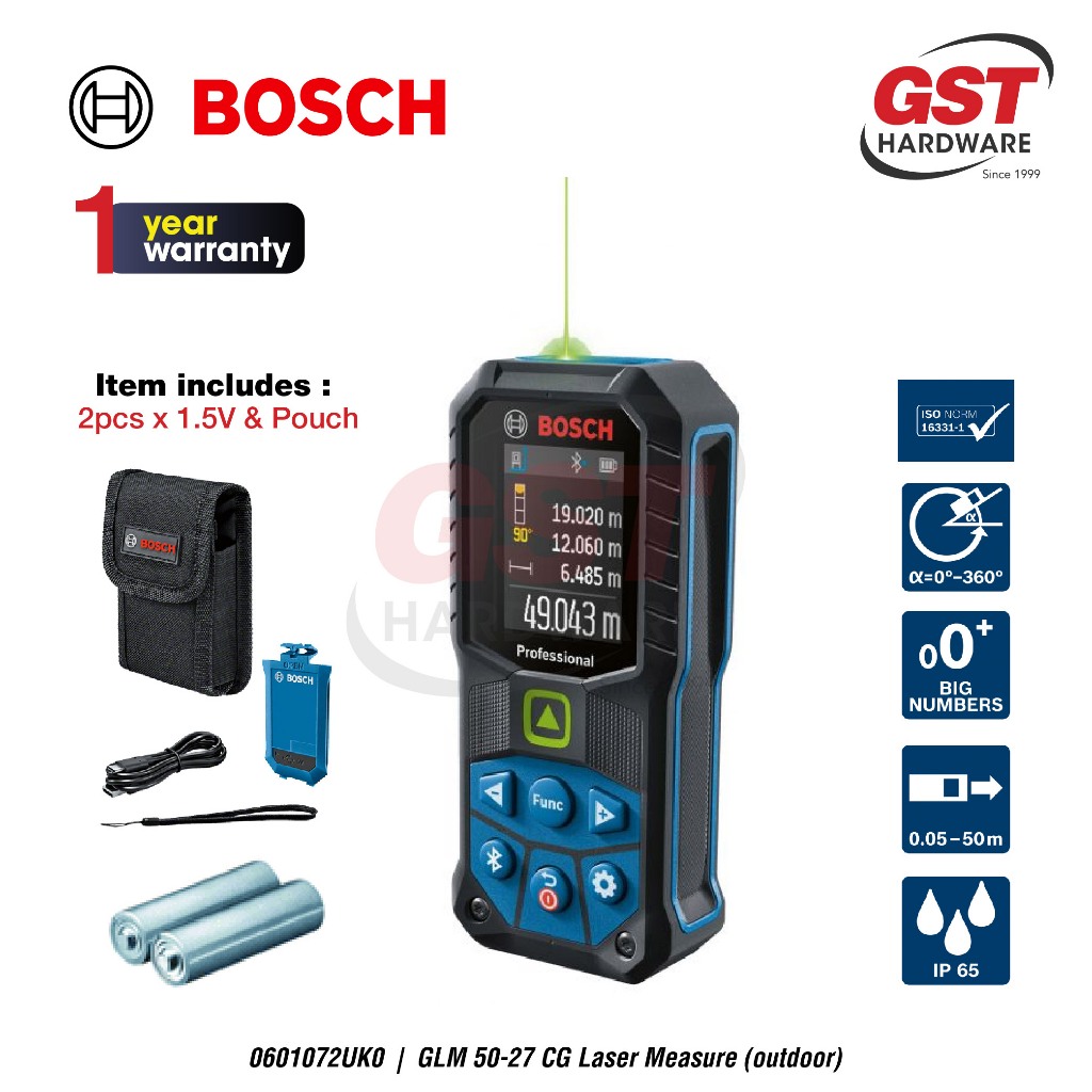🔥 Bosch GLM50-23G 2-in-1 Laser Measurement Pengukur Laser Level Bosch Laser Measurement Laser ...