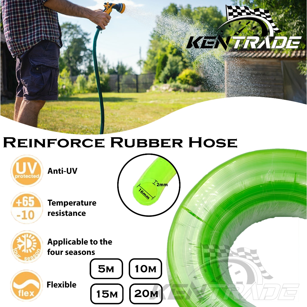 2.0MM THICK APPLE GREEN PVC ULTRA DURABLE WATER HOSE / GARDENING HOSE ...