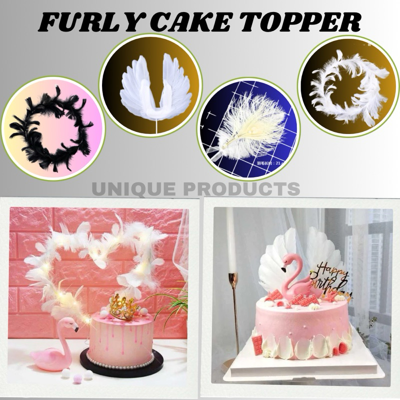 1Pc Fairy Wing Topper Cake Decoration Topper Wing White Black Color Kek ...
