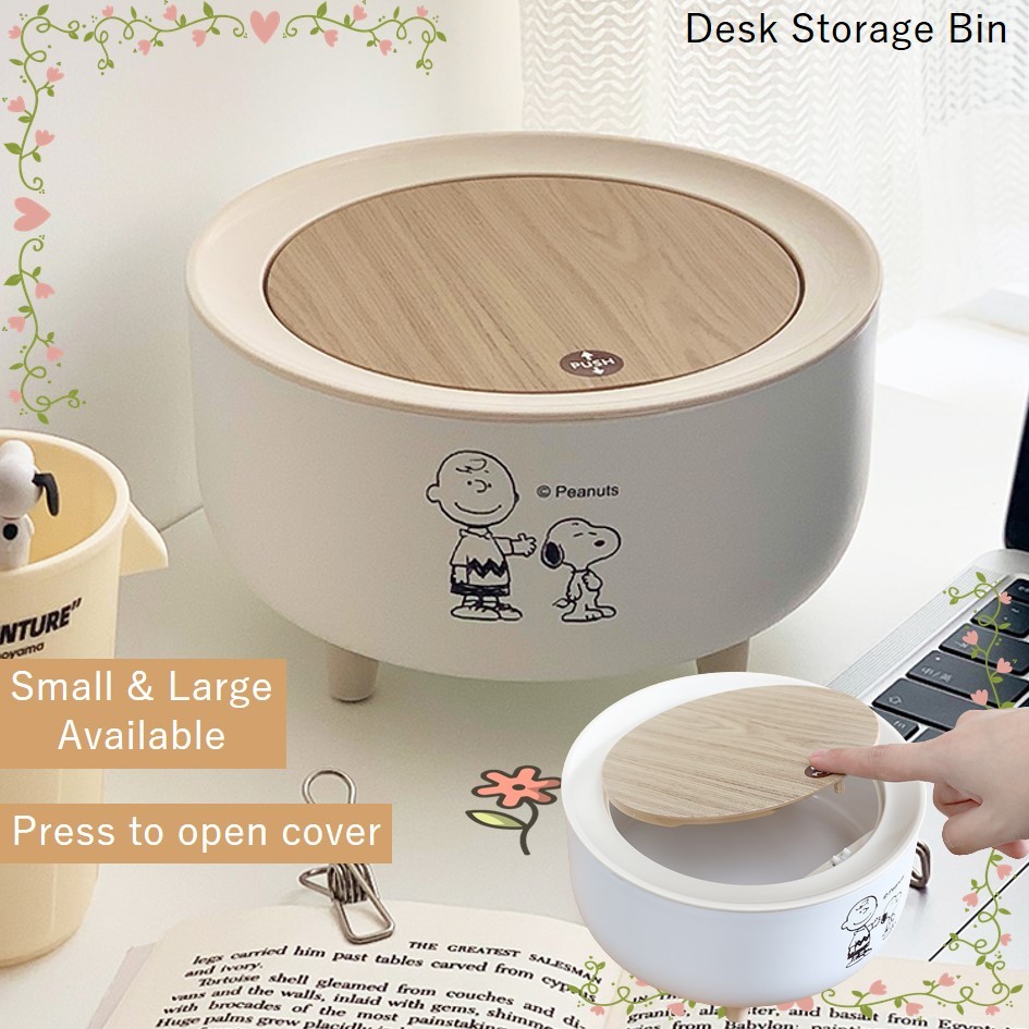 Table Office Desk Trash Bin Dustbin Snoopy Muji Japan Wood Style High ...