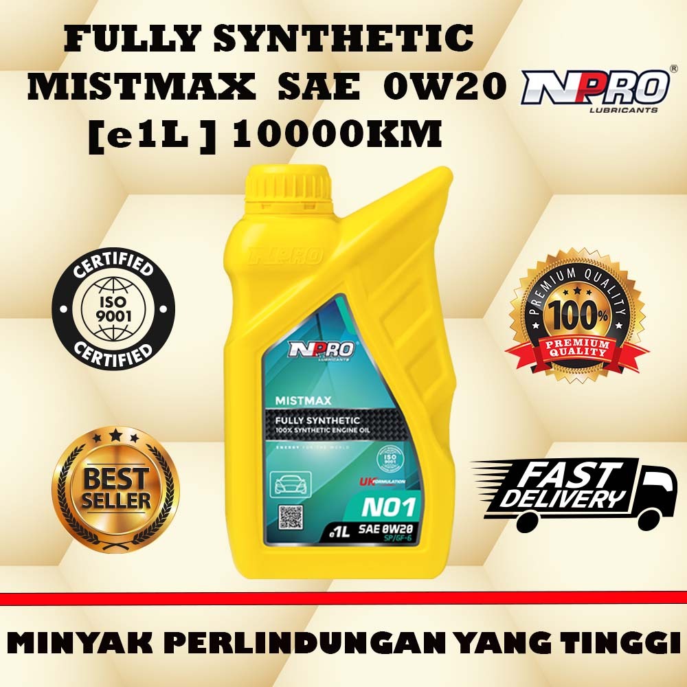 NPRO N01 - Minyak Hitam Kereta Fully Synthetic Car Engine Oil 0w20 SP GF-6 1L Range Rover ...