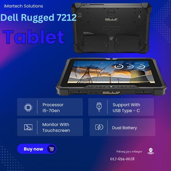 Dell Latitude 7212 Rugged Extreme Tablet Touch Screen Military Grade i5 ...