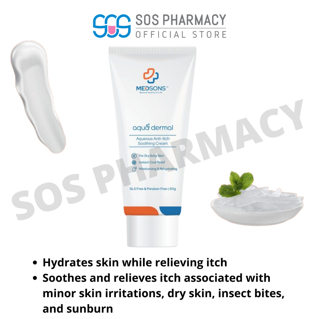 Medsons Aqua Dermal Aqueous Anti-Itch Soothing Cream (60g) | Shopee ...