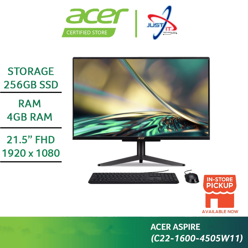 ACER ASPIRE C22-1600-4505W11 21.5" ALL-IN-ONE PC ( 21.5" FHD / N4505 ...
