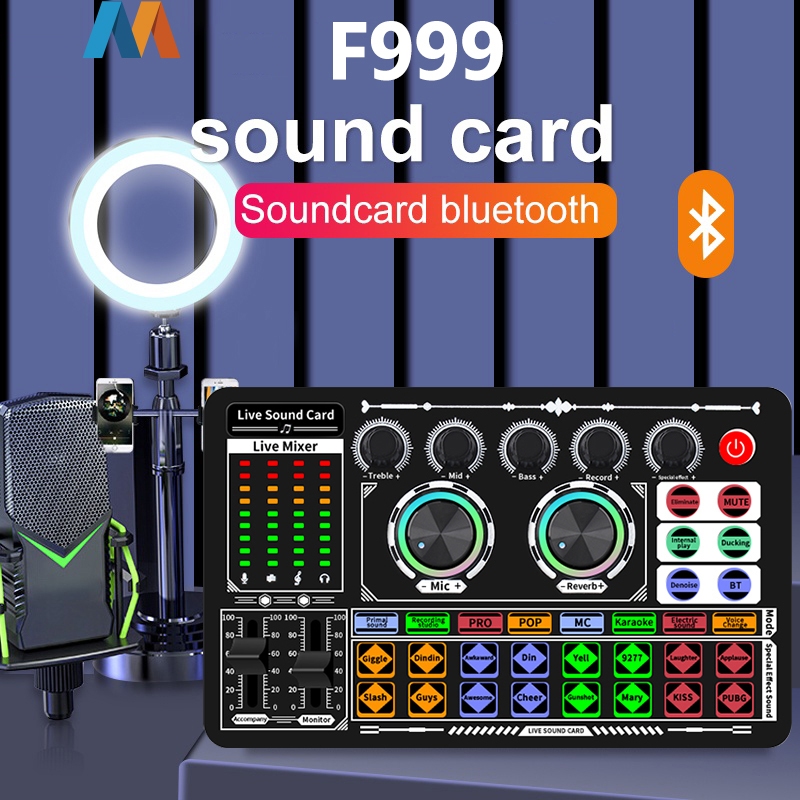 F999 Live Sound Card Live Mixer Computer Peripherals For Audio Live ...