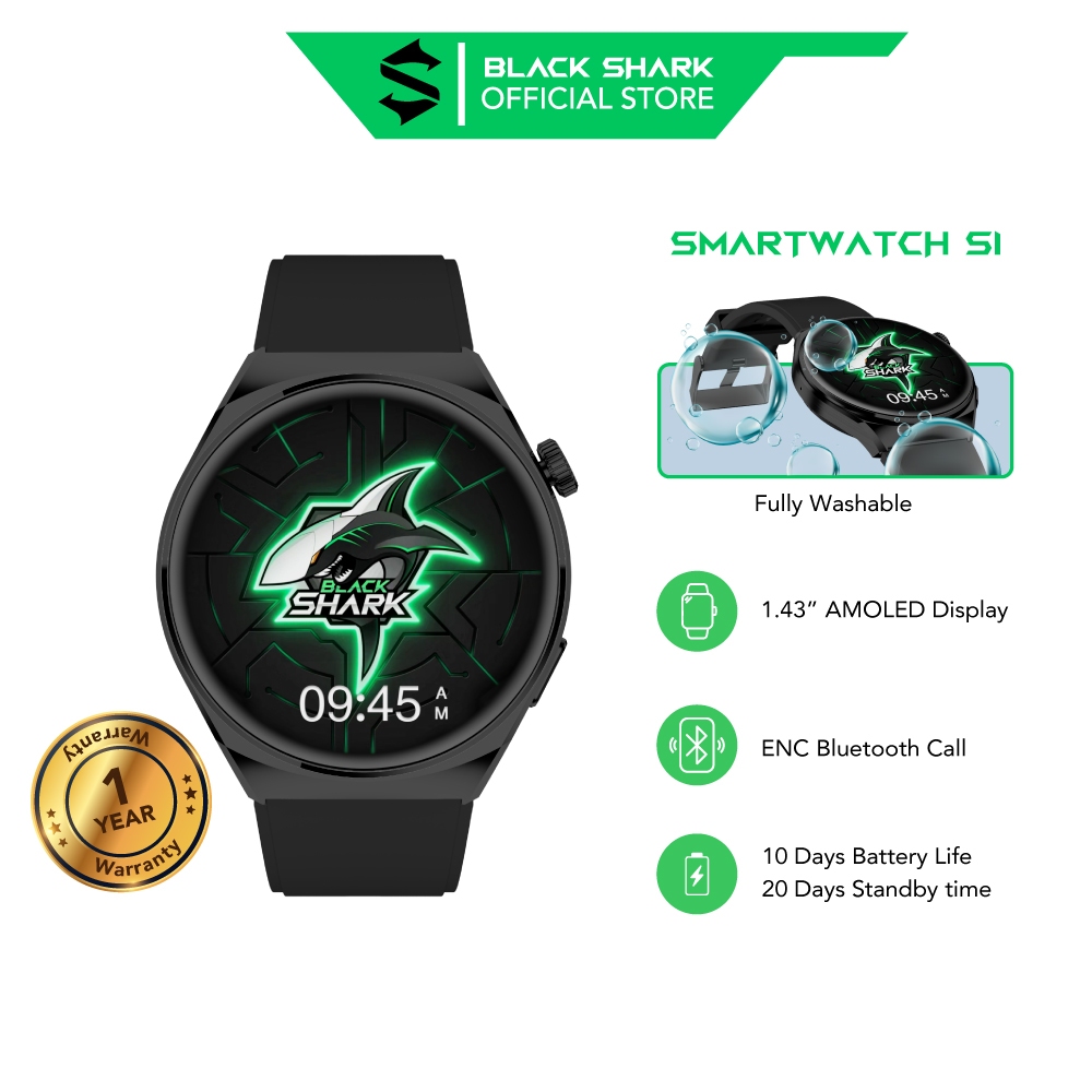 Black Shark Smartwatch S1 Amoled Display Stuning Display/100+ Sport ...