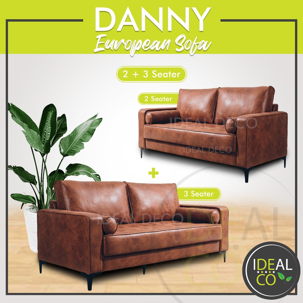 ( FREE Delivery + Free Gift ) Danny Sofa : Leather Look Fabric Solid ...